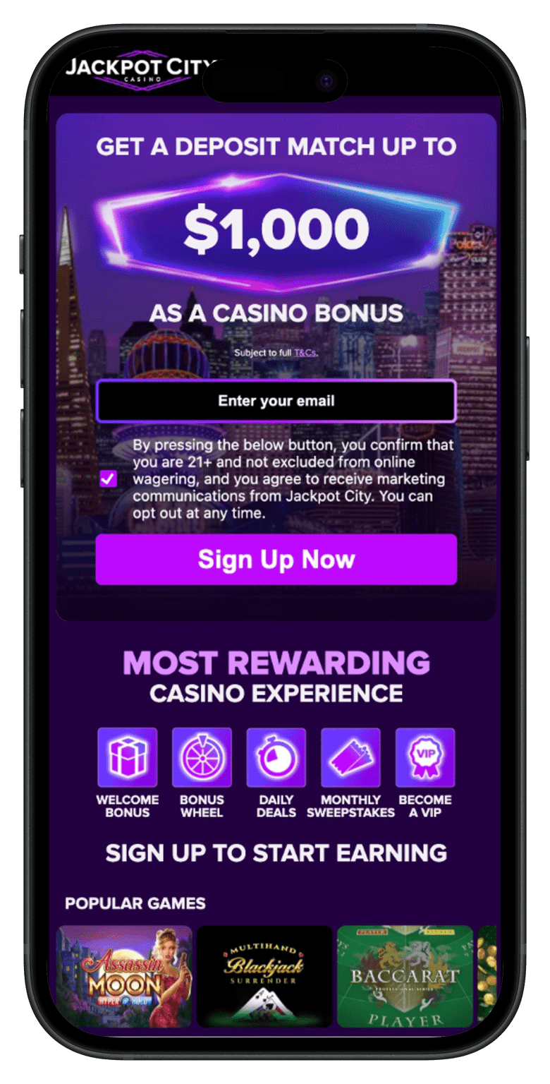 Jackpot City Casino Bonus Code | Get up to $1,000 Sign-up Bonus